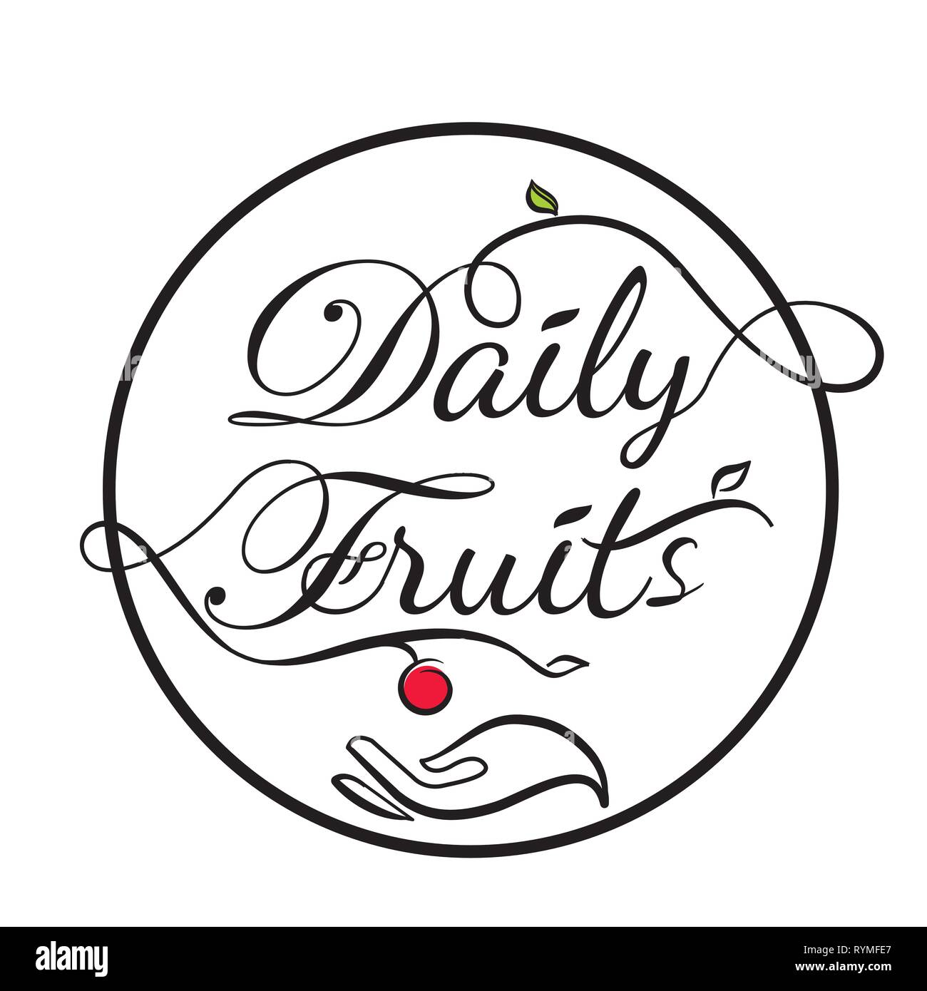 Daily fruits vector logo. Healthy life emblem Stock Vector Image & Art ...