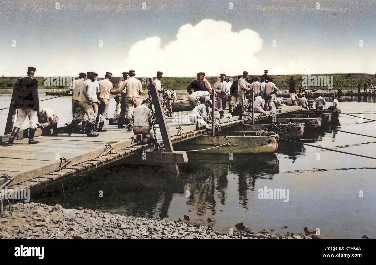 2. Königlich Sächsisches Pionier-Bataillon Nr. 22, Pontoon bridges in ...