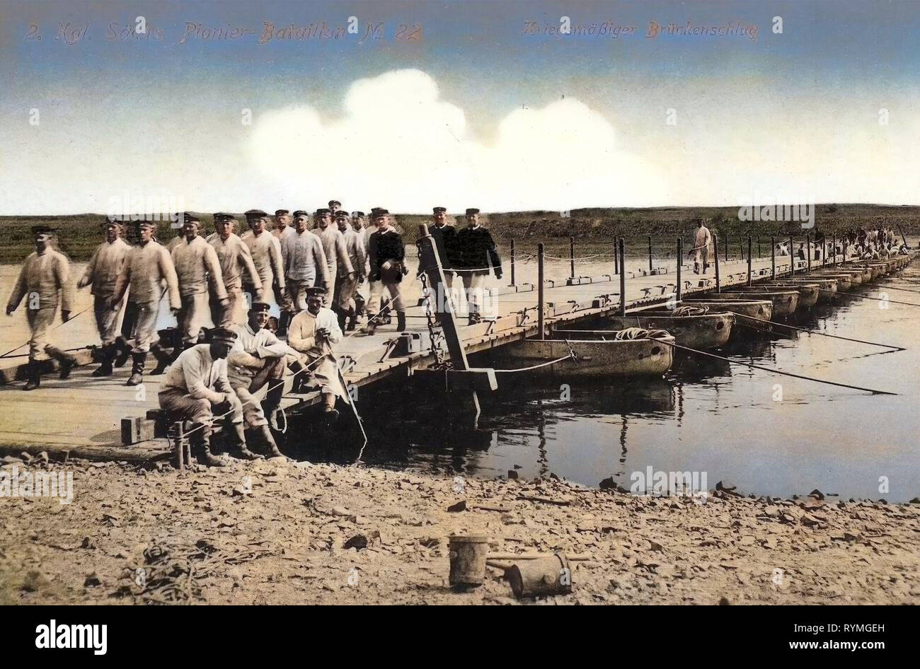 2. Königlich Sächsisches Pionier-Bataillon Nr. 22, Pontoon bridges in ...