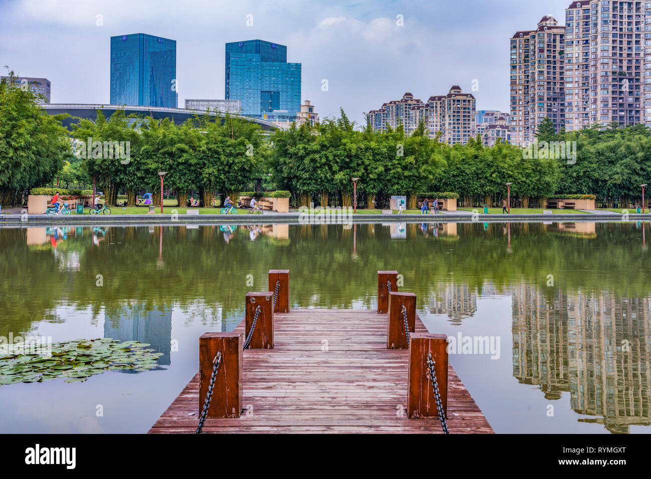 FOSHAN, CHINA, OCTOBER 21: This is a view of Qiandeng Lake, a famous ...
