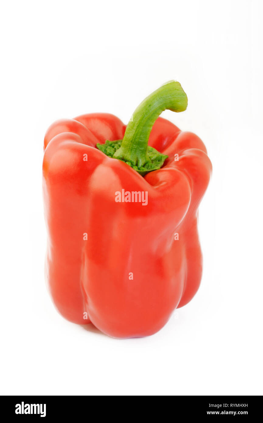 fresh red pepper on white background Stock Photo - Alamy