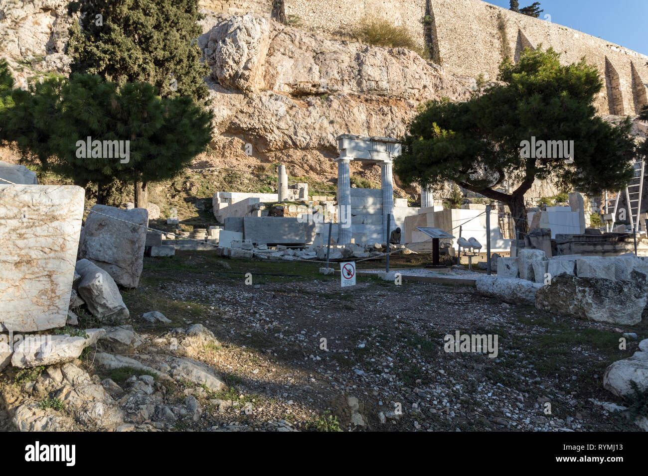 Ancient Ruins at Acropolis of Athens, Attica, Greece Stock Photo - Alamy