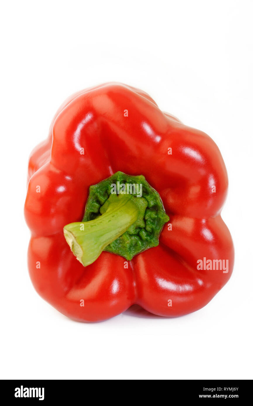 fresh red pepper on white background Stock Photo - Alamy