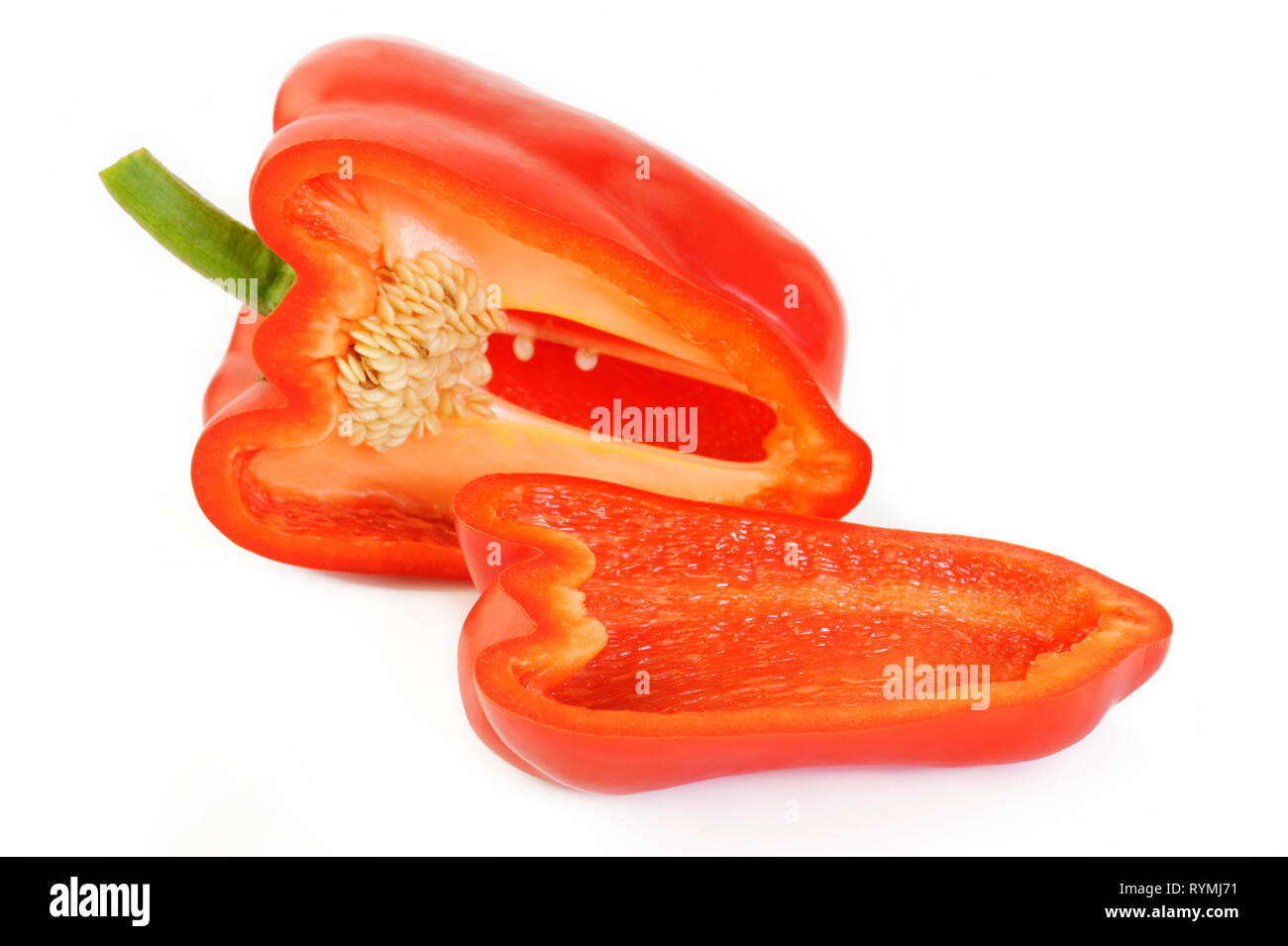 fresh red pepper on white background Stock Photo - Alamy