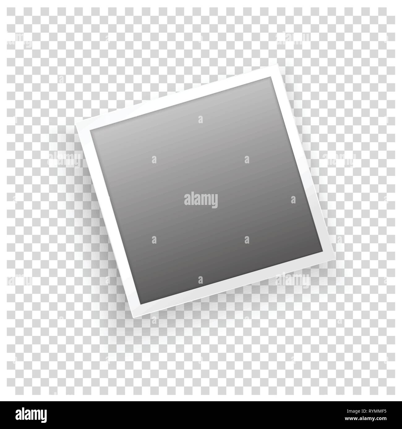 Instant photo frame with shadow on transparent background. Vector ...