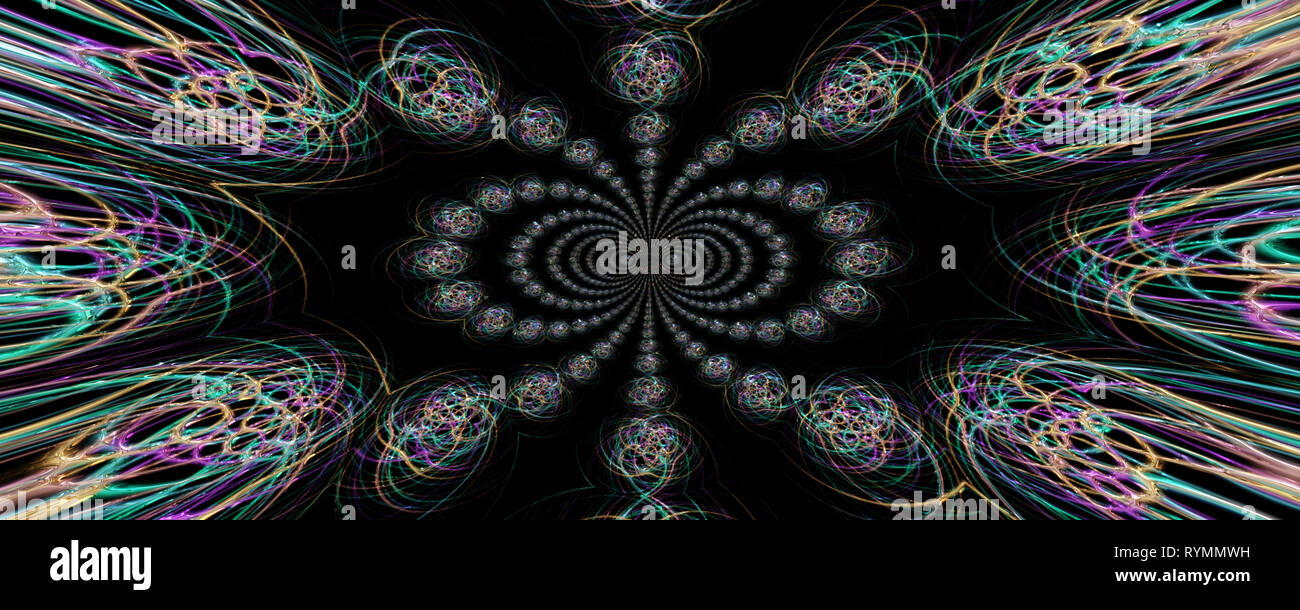 Wonderful abstract illustrated glass object 3D panorama design Stock ...