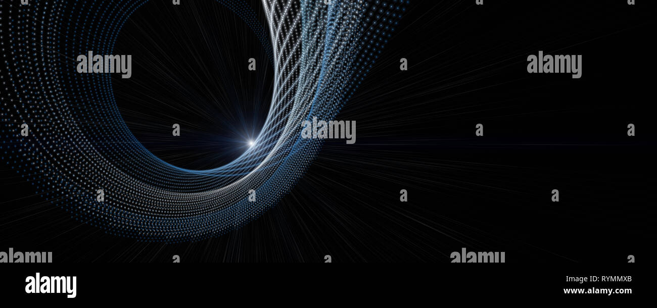 Futuristic particle panorama background design illustration with lights ...