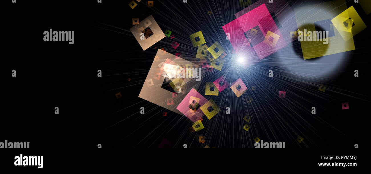 Futuristic square panorama background design illustration with light ...