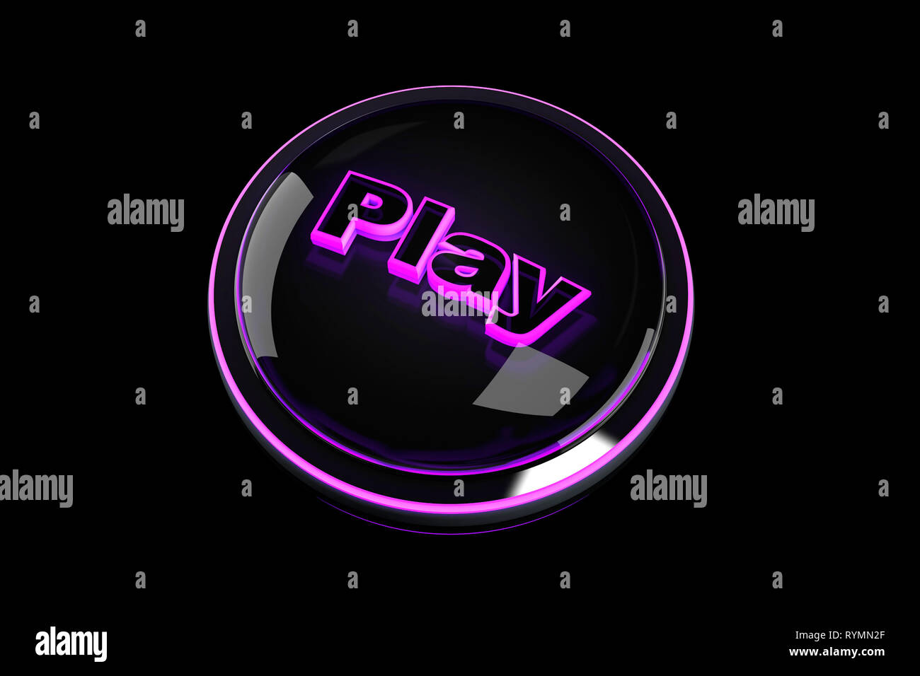 3D rendered Illustration of a Play Pushbutton Stock Photo - Alamy