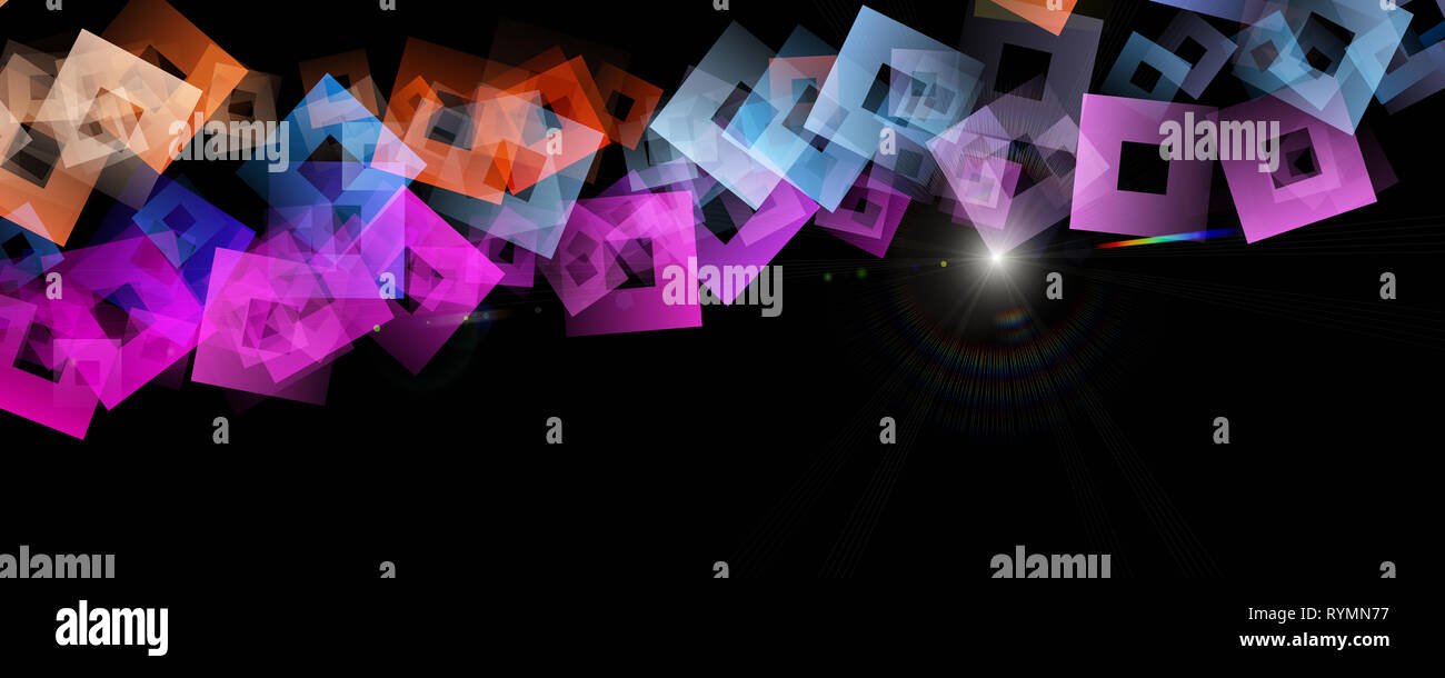 Futuristic square panorama background design illustration with light ...