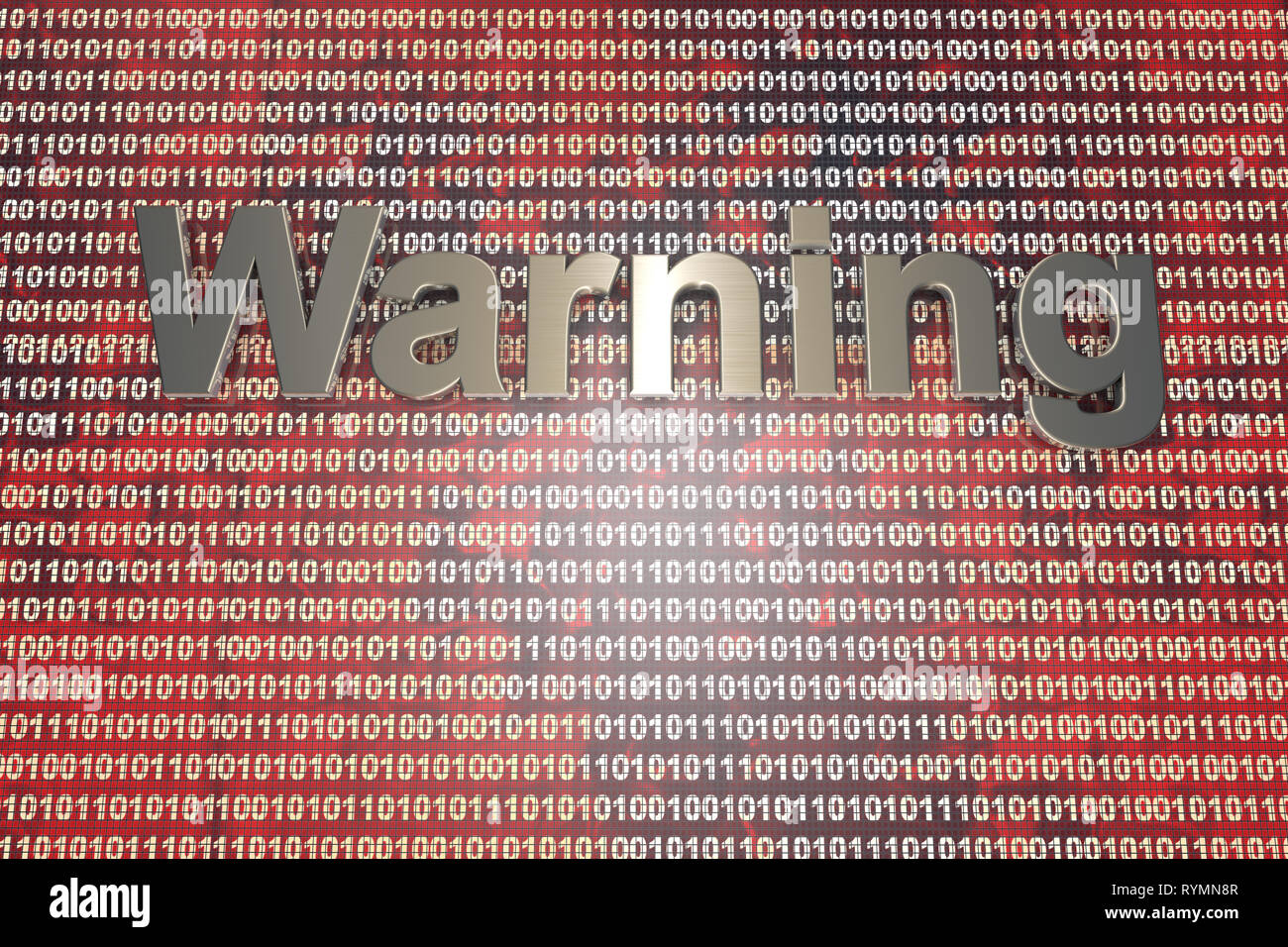 Digital Warning. 3D rendered background Stock Photo - Alamy