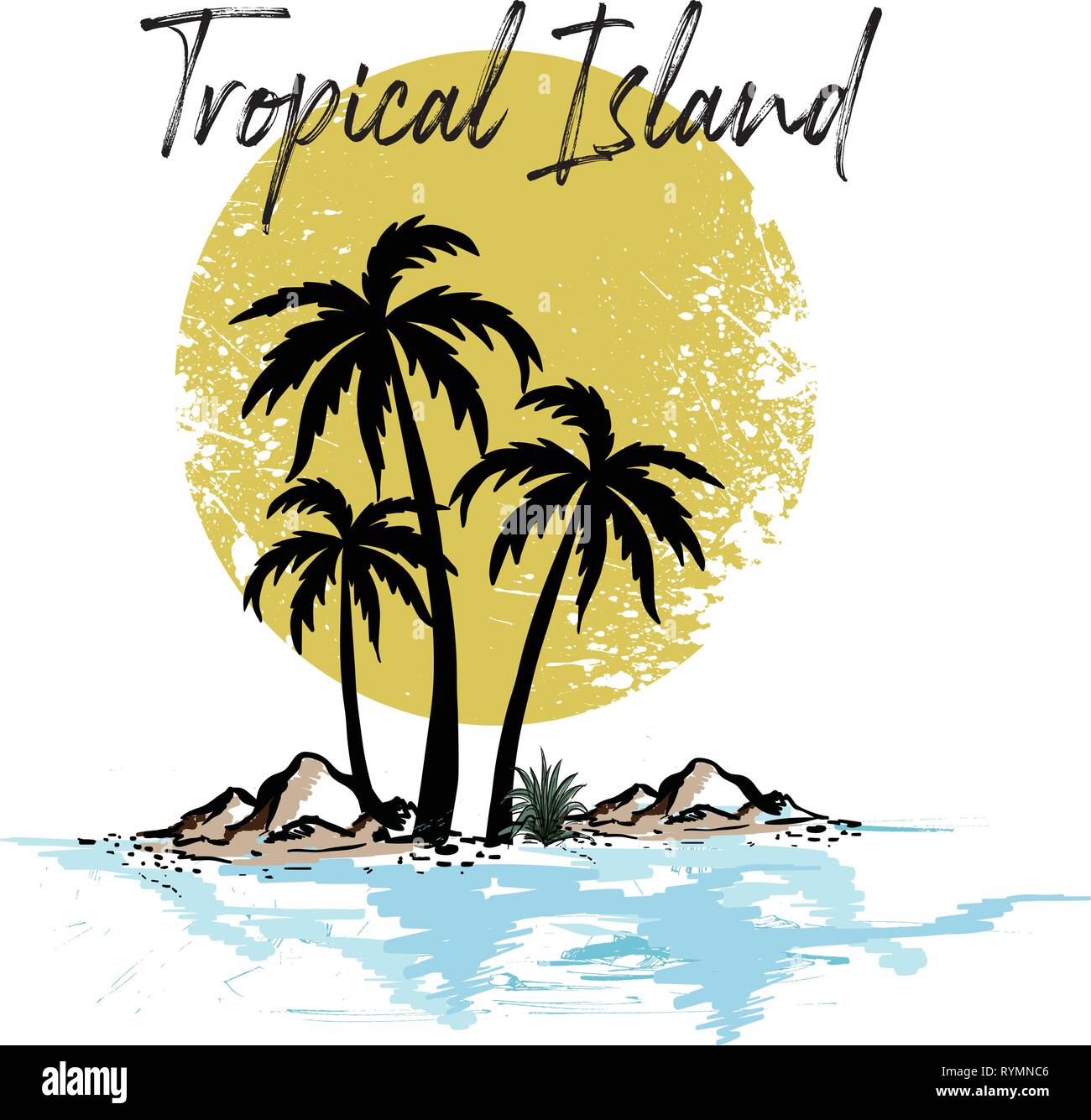 Tropical Island sunset beach pattern Stock Vector Image & Art - Alamy