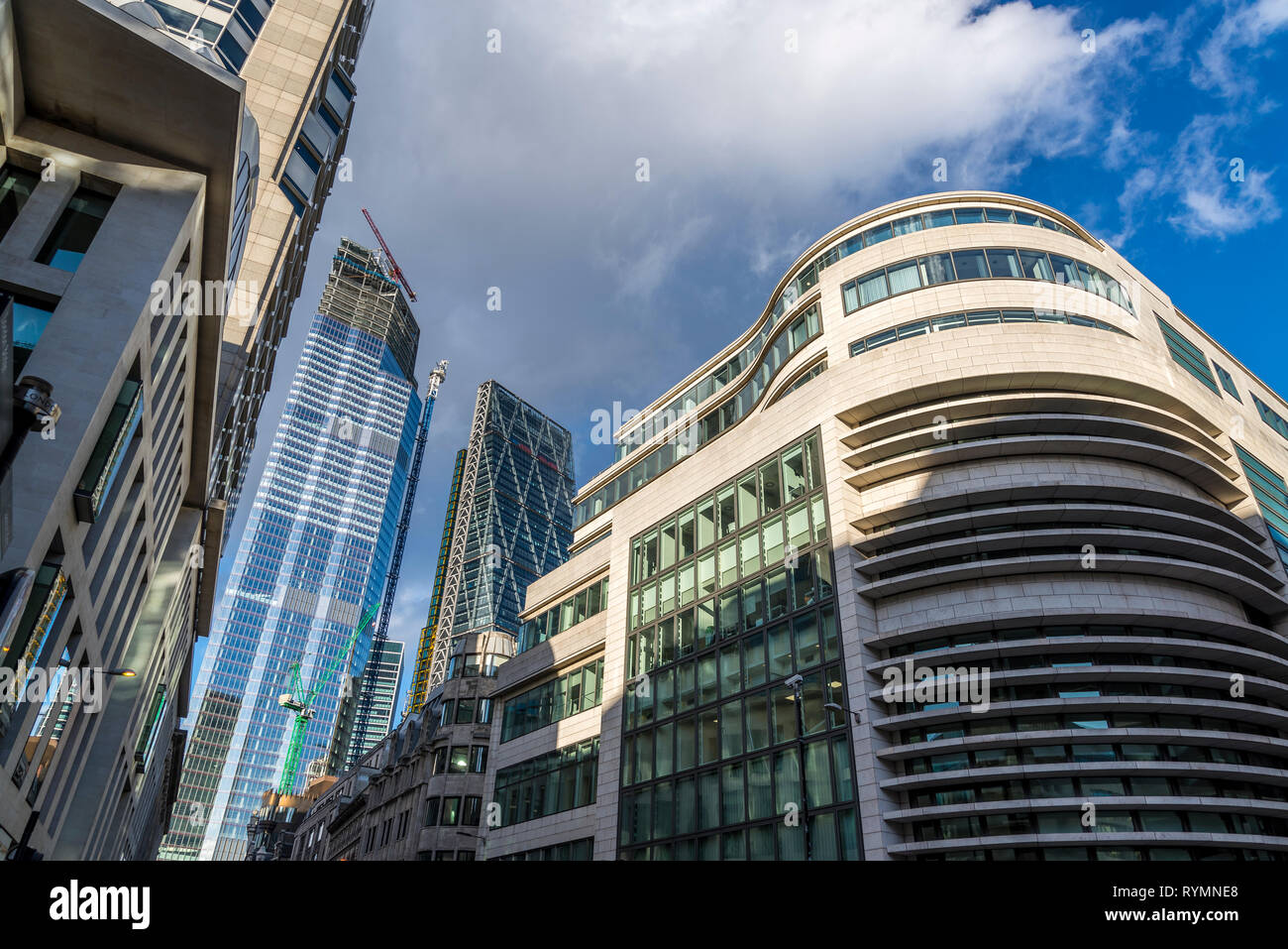 High-rise commercial architecture in the City of London, England, UK ...