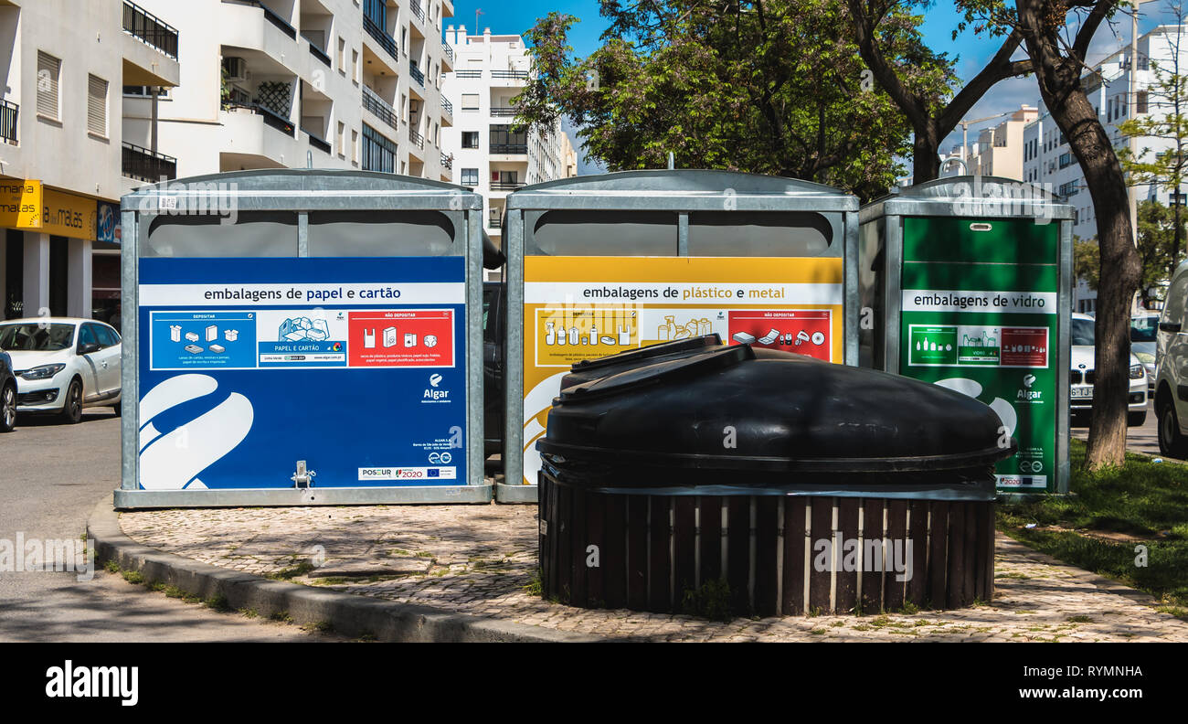 Recycling bins in portugal hi-res stock photography and images - Alamy