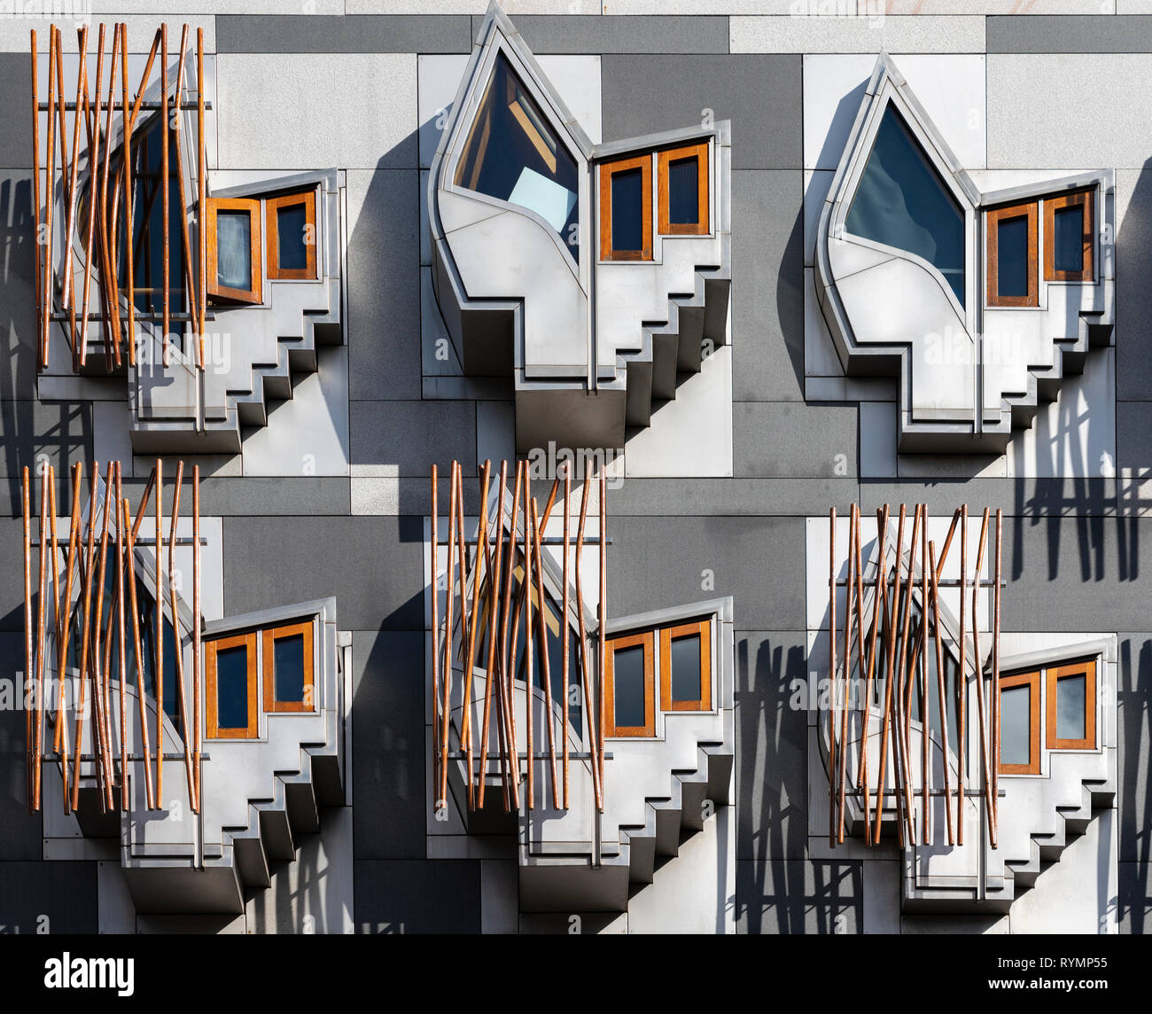 Exterior view of Scottish Parliament building at Holyrood in Edinburgh ...