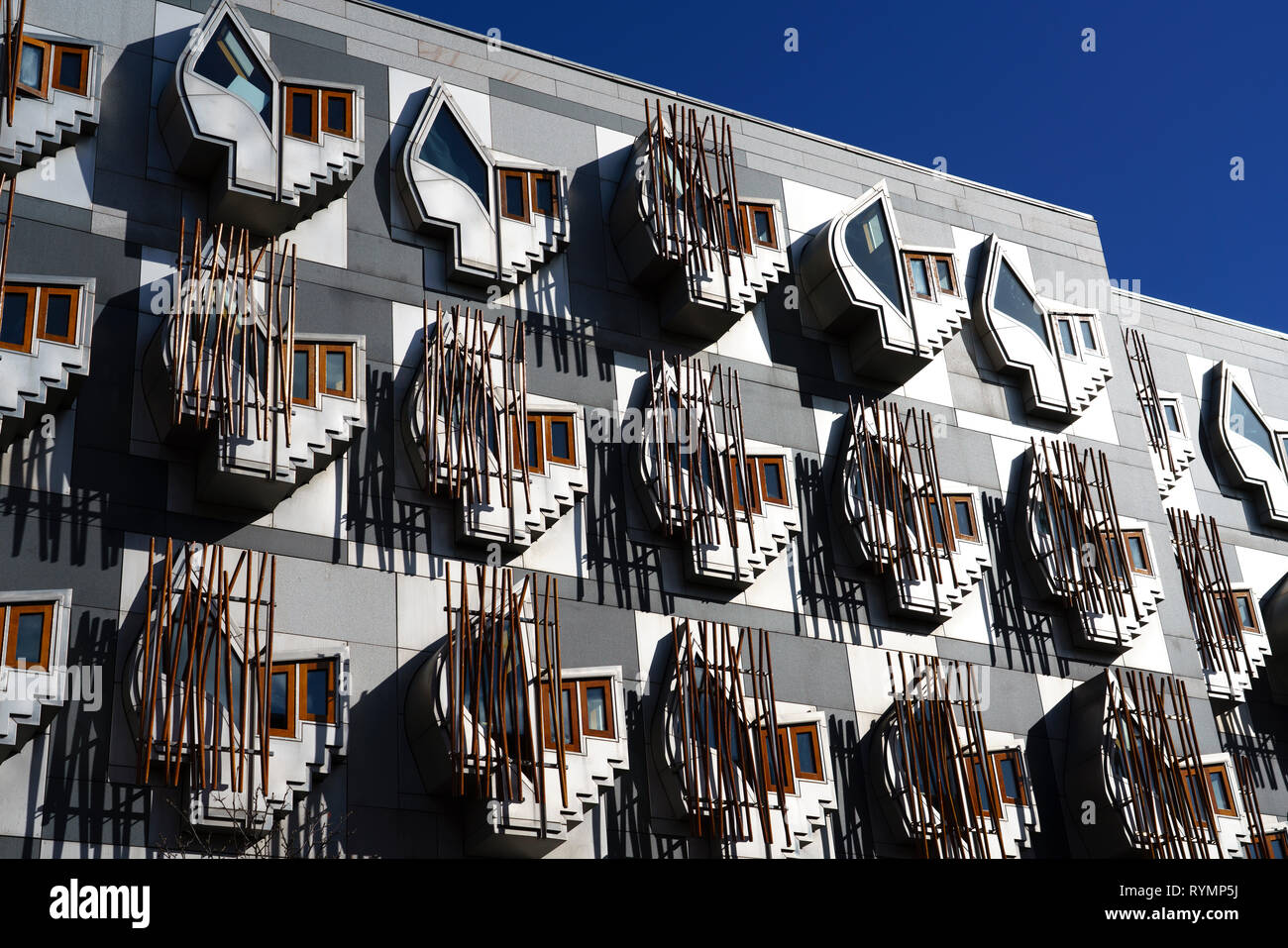 Exterior view of Scottish Parliament building at Holyrood in Edinburgh ...