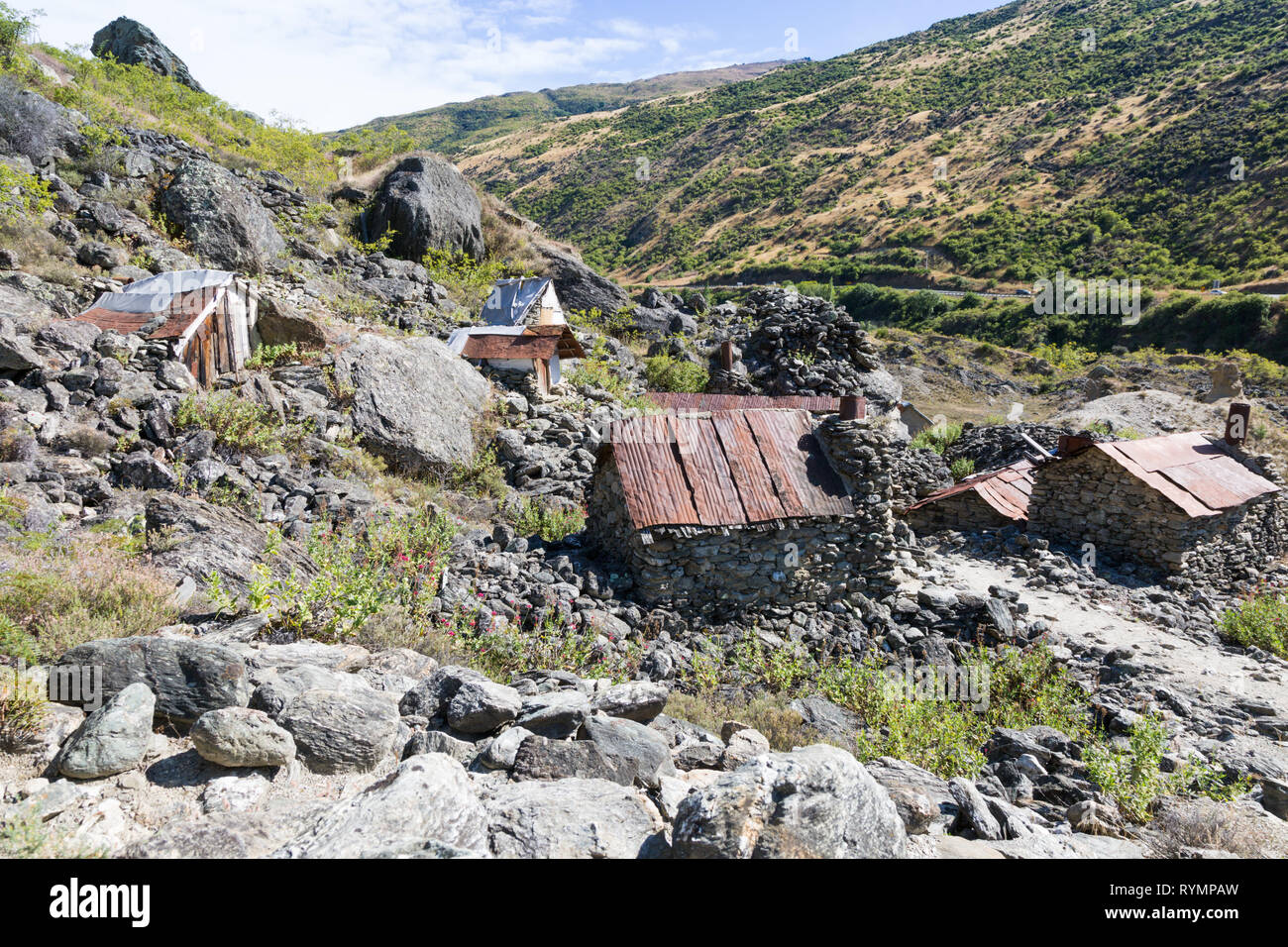 Old buildings, Goldfields Mining Centre, New Zealand Stock Photo - Alamy