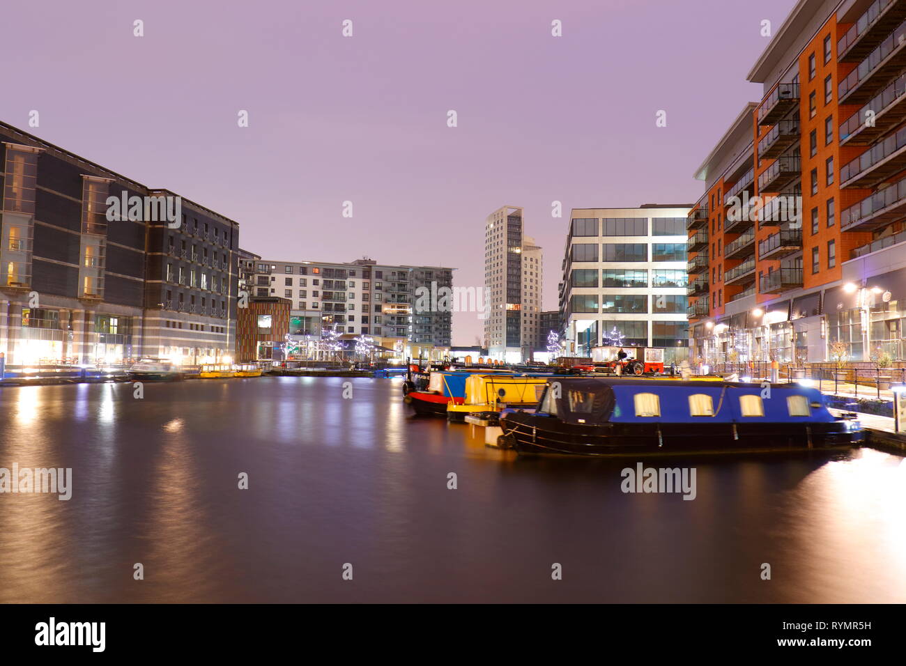 Leeds Dock at night Stock Photo - Alamy