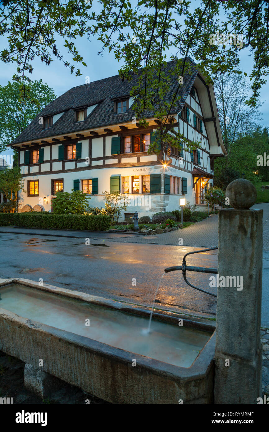 Evening in allschwil village basel country switzerland hi-res stock ...