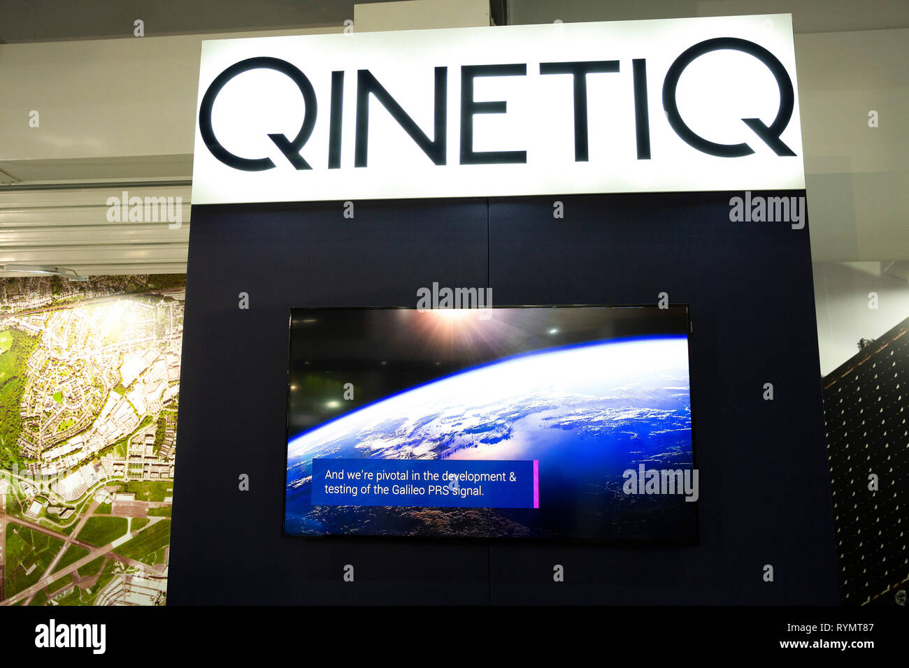 QINETIQ signage at Farnborough Airshow Stock Photo - Alamy