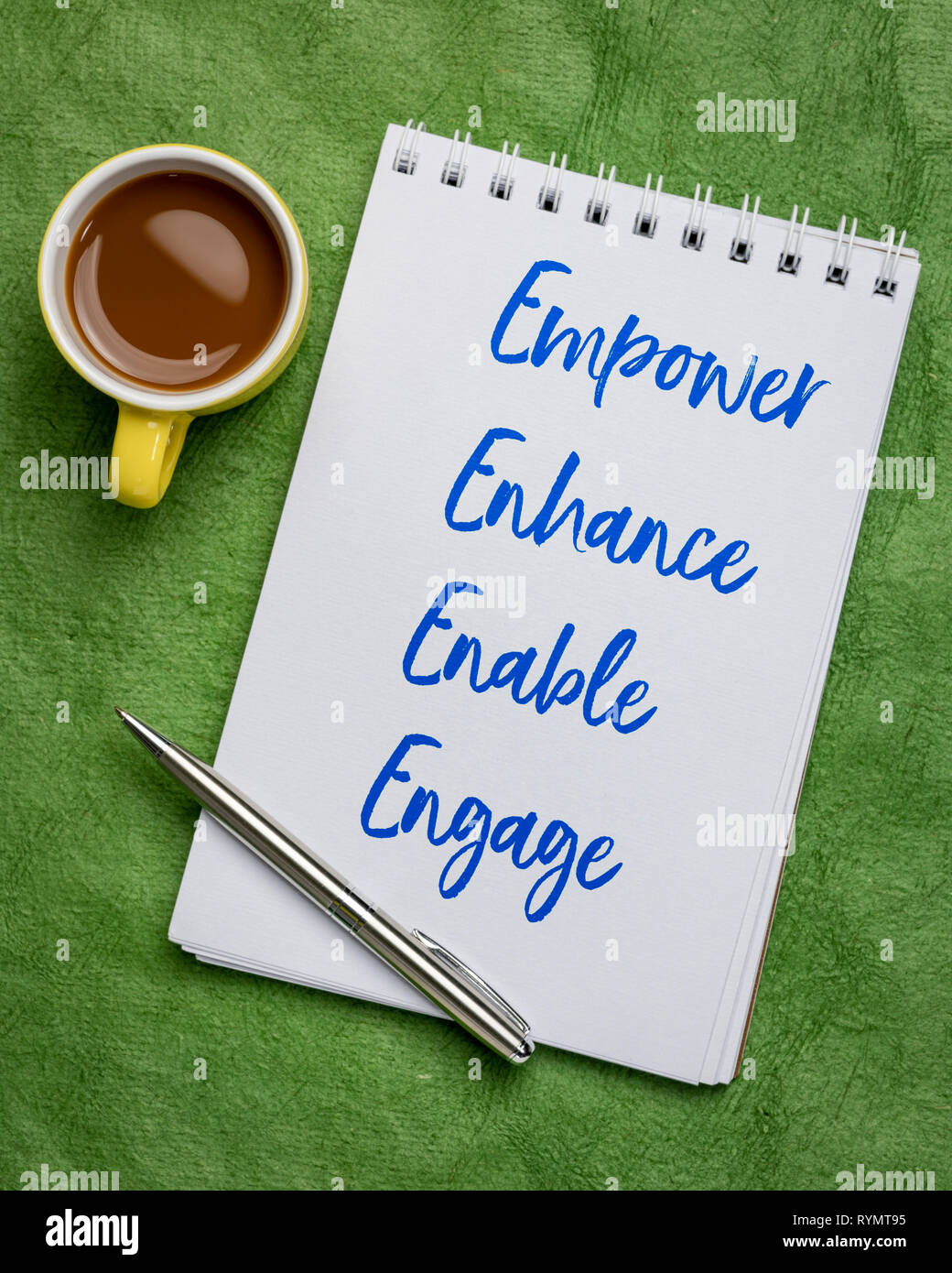 motivational leadership, coaching or business concept - empower ...