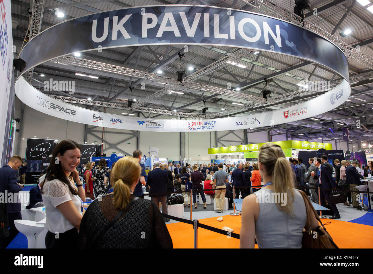 The UK Space agency Farnborough Airshow 2018 Stock Photo - Alamy