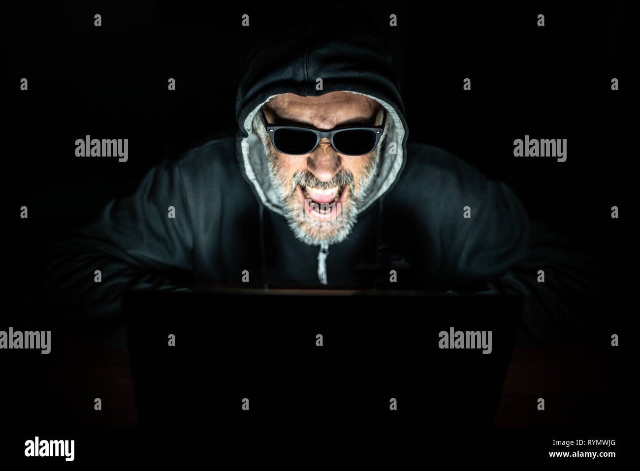 Computer geek typing on keyboard hi-res stock photography and images ...