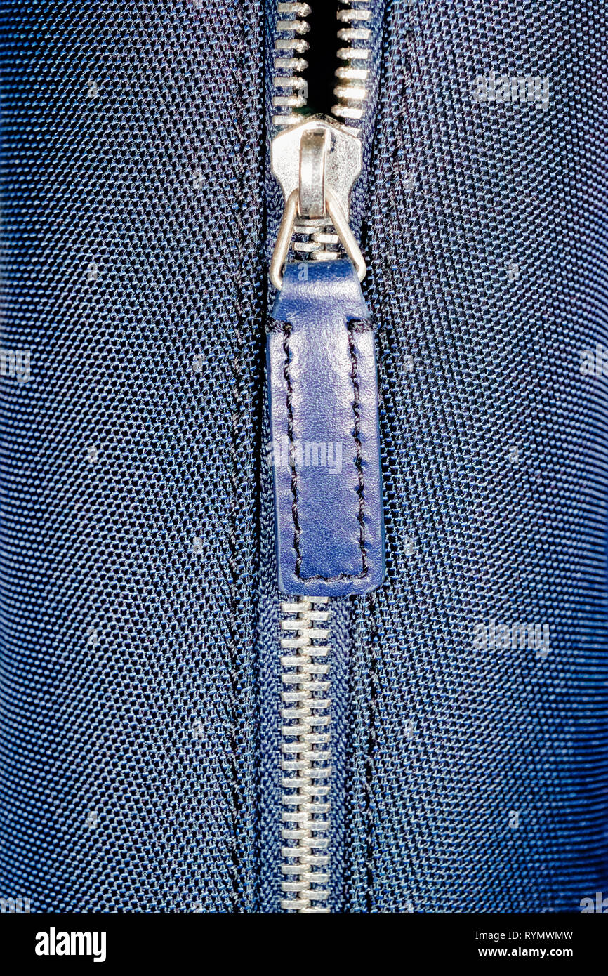 Blue fabric with zipper pattern and background Stock Photo - Alamy