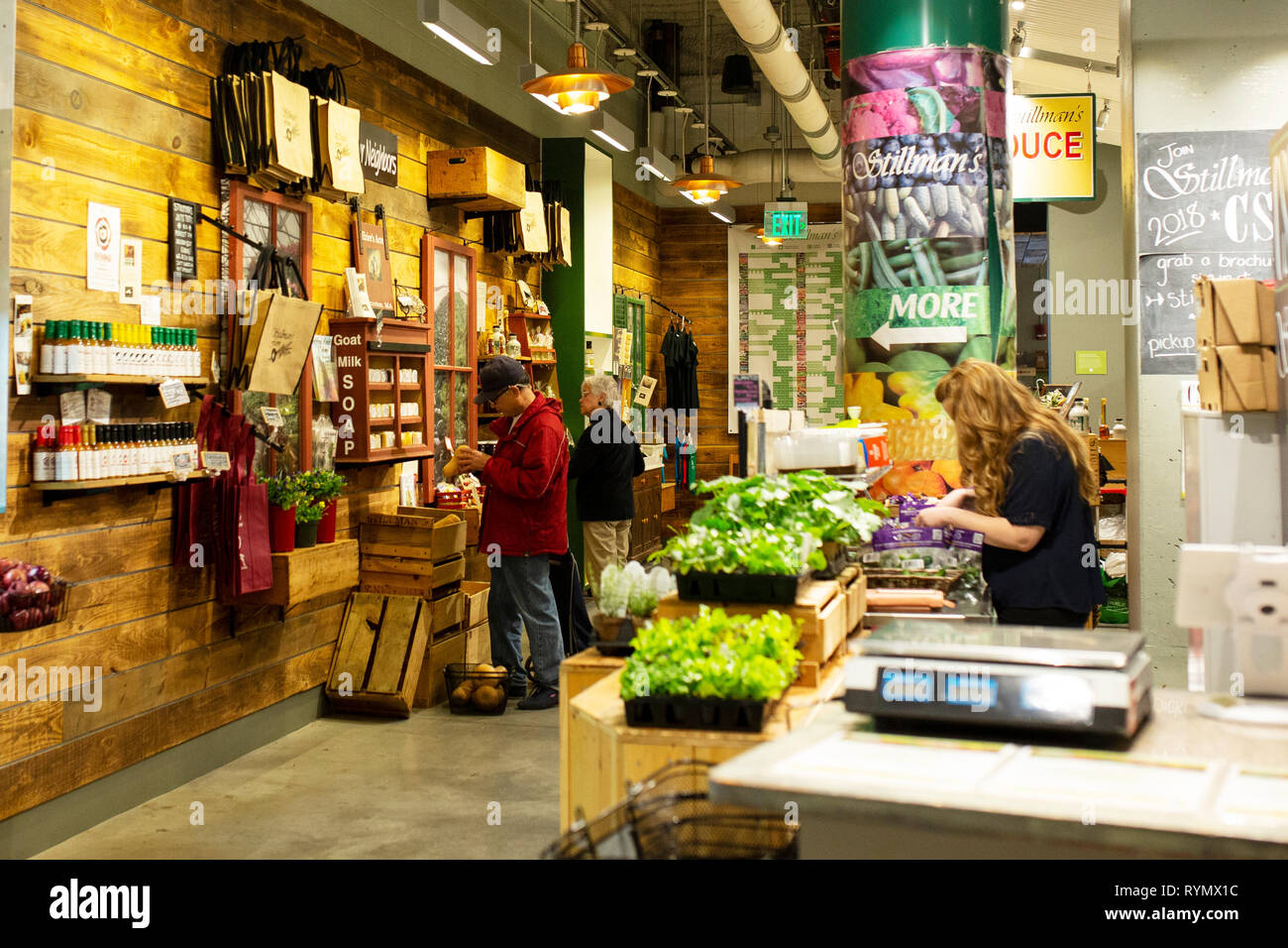 A fresh produce stand at the Boston Public Market in Boston ...