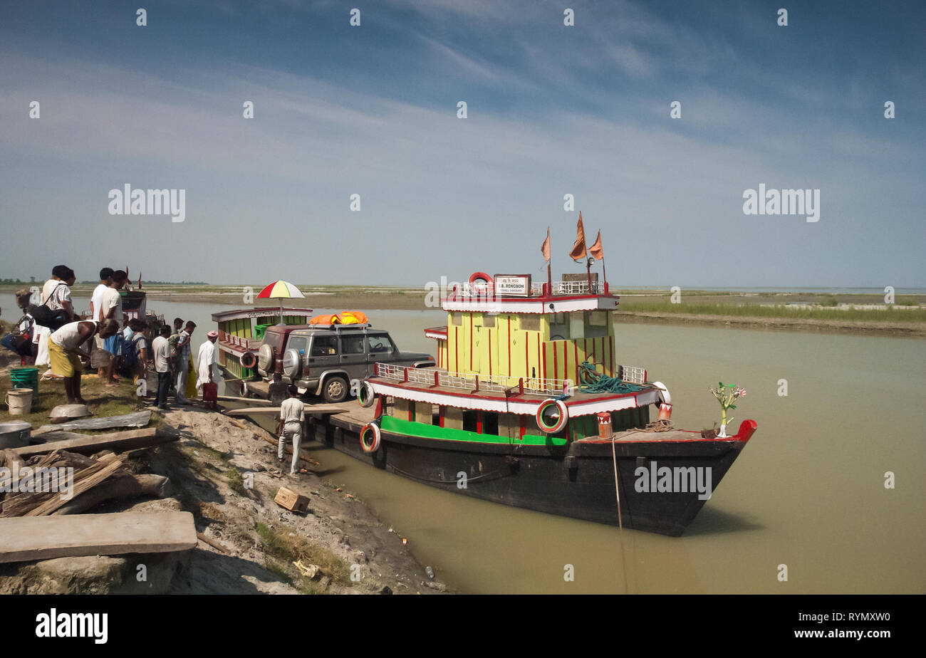 Public Transport Ferry Dhola Ghat Assam India Stock Photo - Alamy