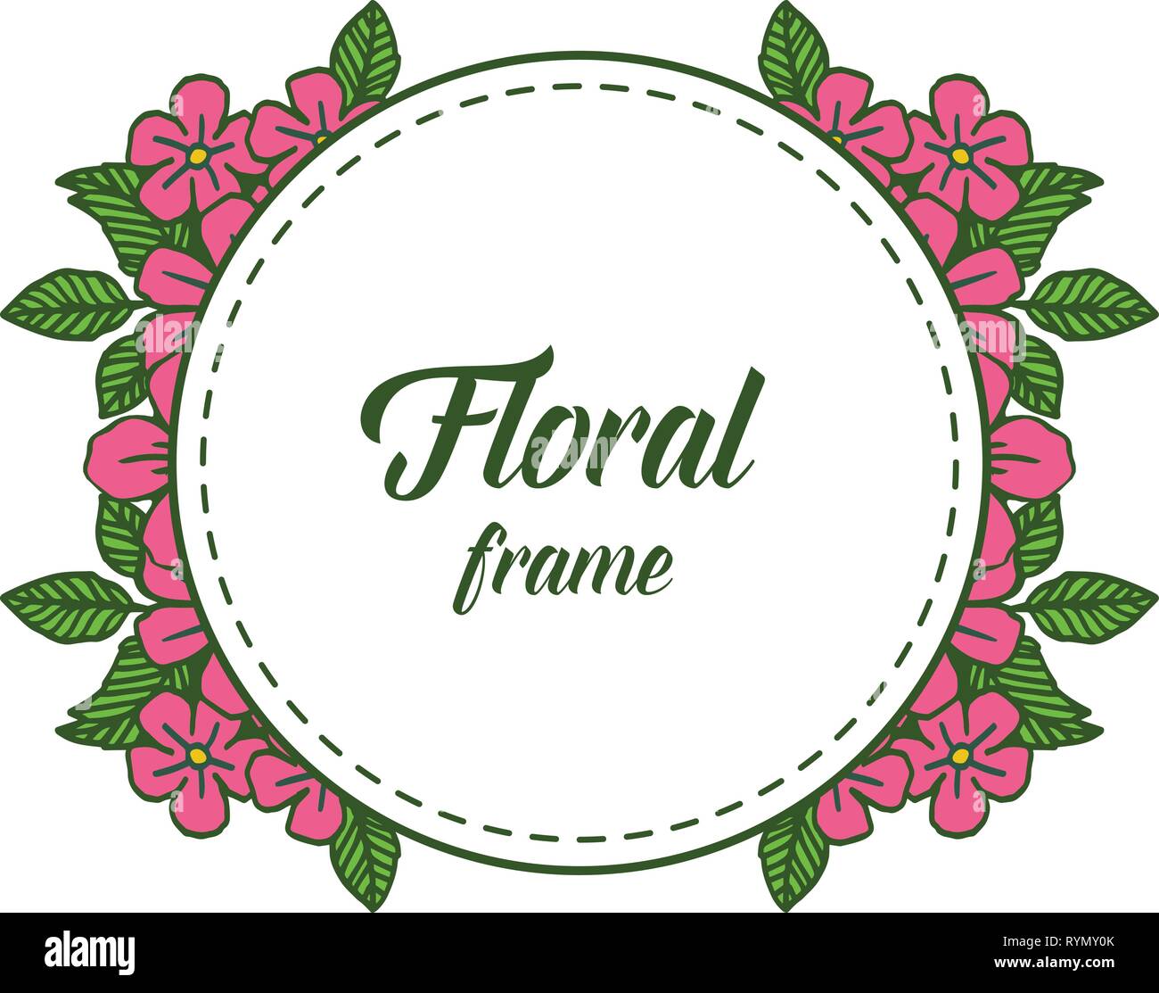 Vector illustration pattern art leaf flower frame hand drawn Stock ...