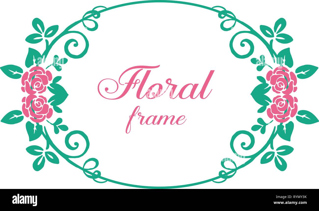 Vector illustration tosca leaves with ornate floral frame hand drawn ...