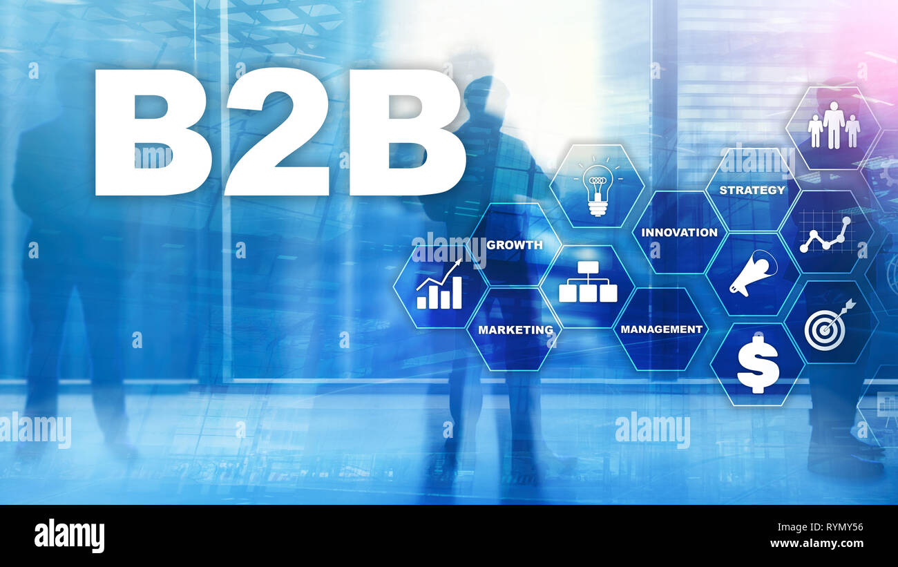 Business to business B2B - Technology future. Business model. Financial ...