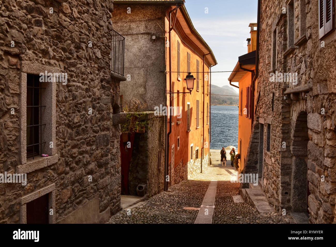 Mergozzo, Piedmont, Italy. March 2019. On the hill near the lake the ...