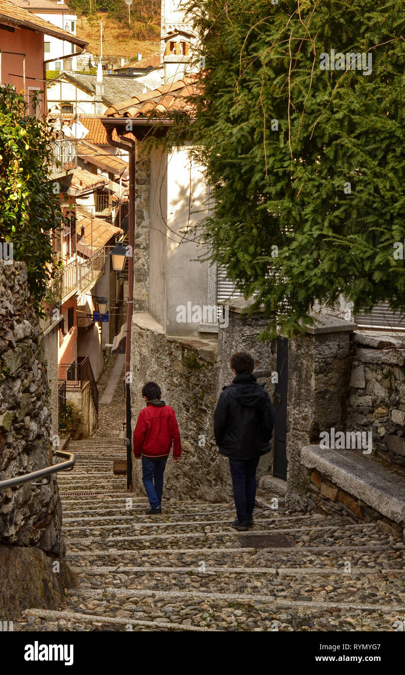 Mergozzo, Piedmont, Italy. March 2019. On the hill near the lake the ...