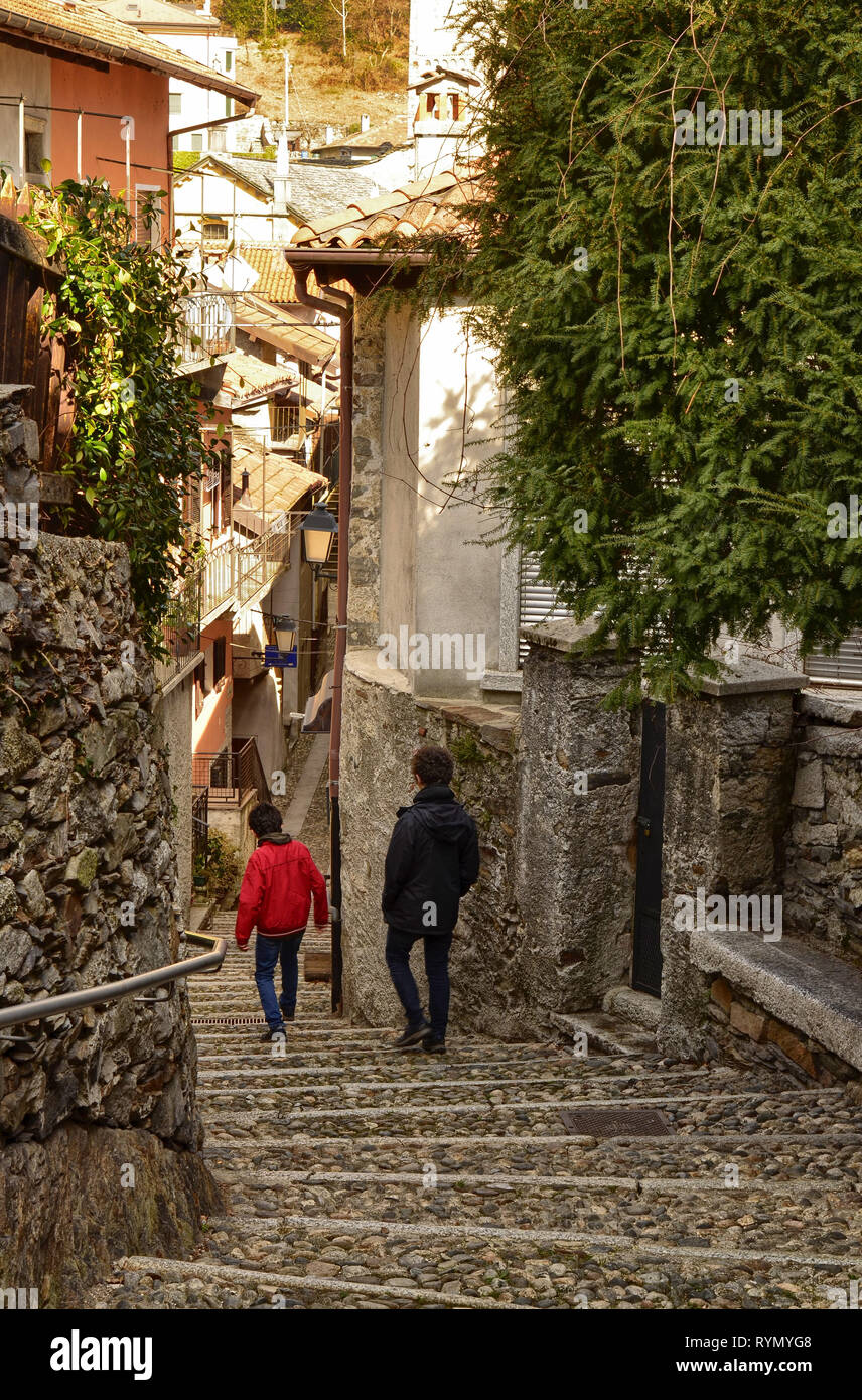 Mergozzo, Piedmont, Italy. March 2019. On the hill near the lake the ...