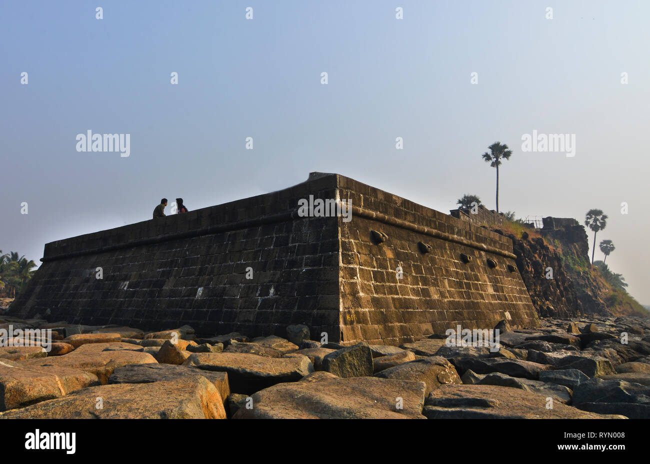 Beach facing Bandra fort near Bandra,Mumbai,maharashtra,India Stock ...