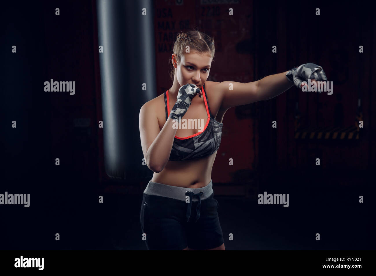 Young female mma fighter hi-res stock photography and images - Alamy