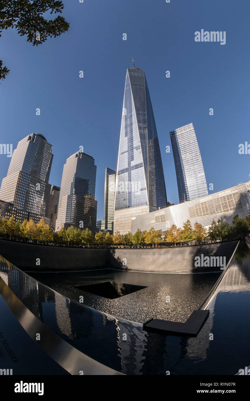 USA, New York City: the new One World Trade Center, 1WTC, also known as ...