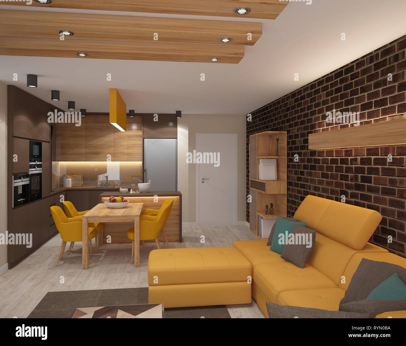 3d restaurant / fast food render Stock Photo - Alamy