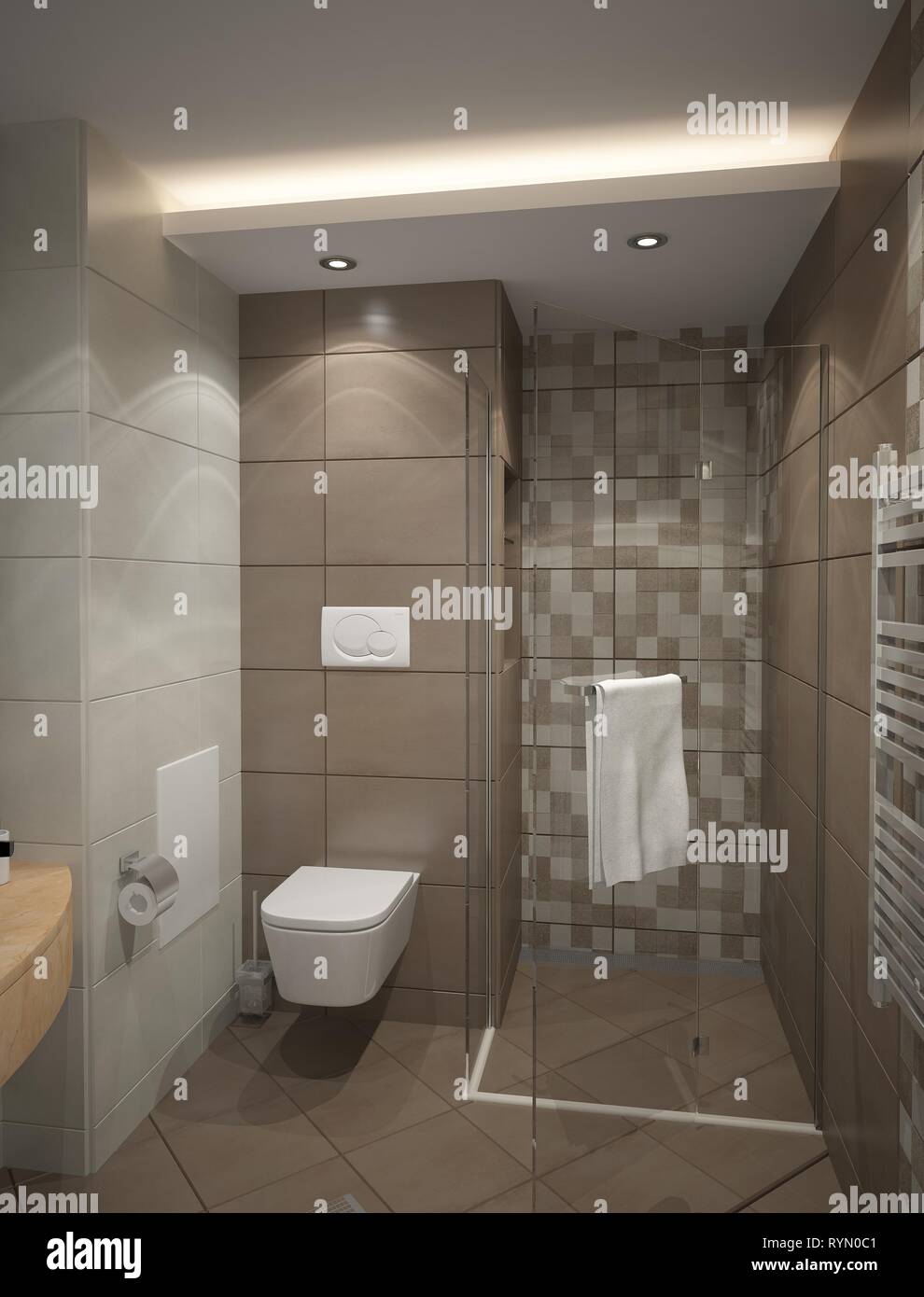 3d bathroom render Stock Photo - Alamy