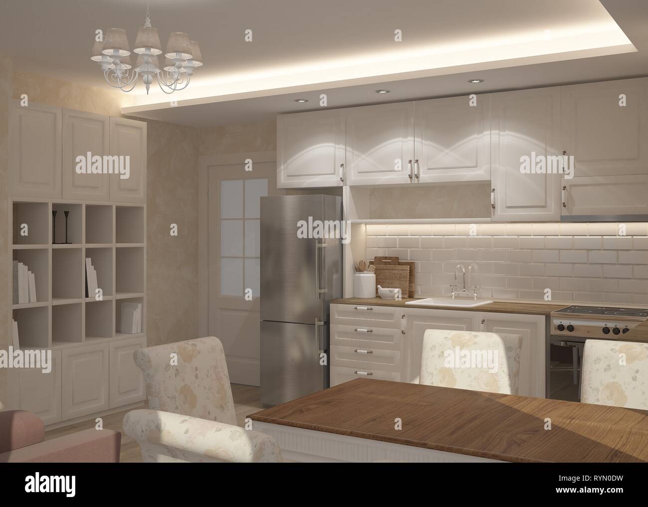 3d restaurant / fast food render Stock Photo - Alamy