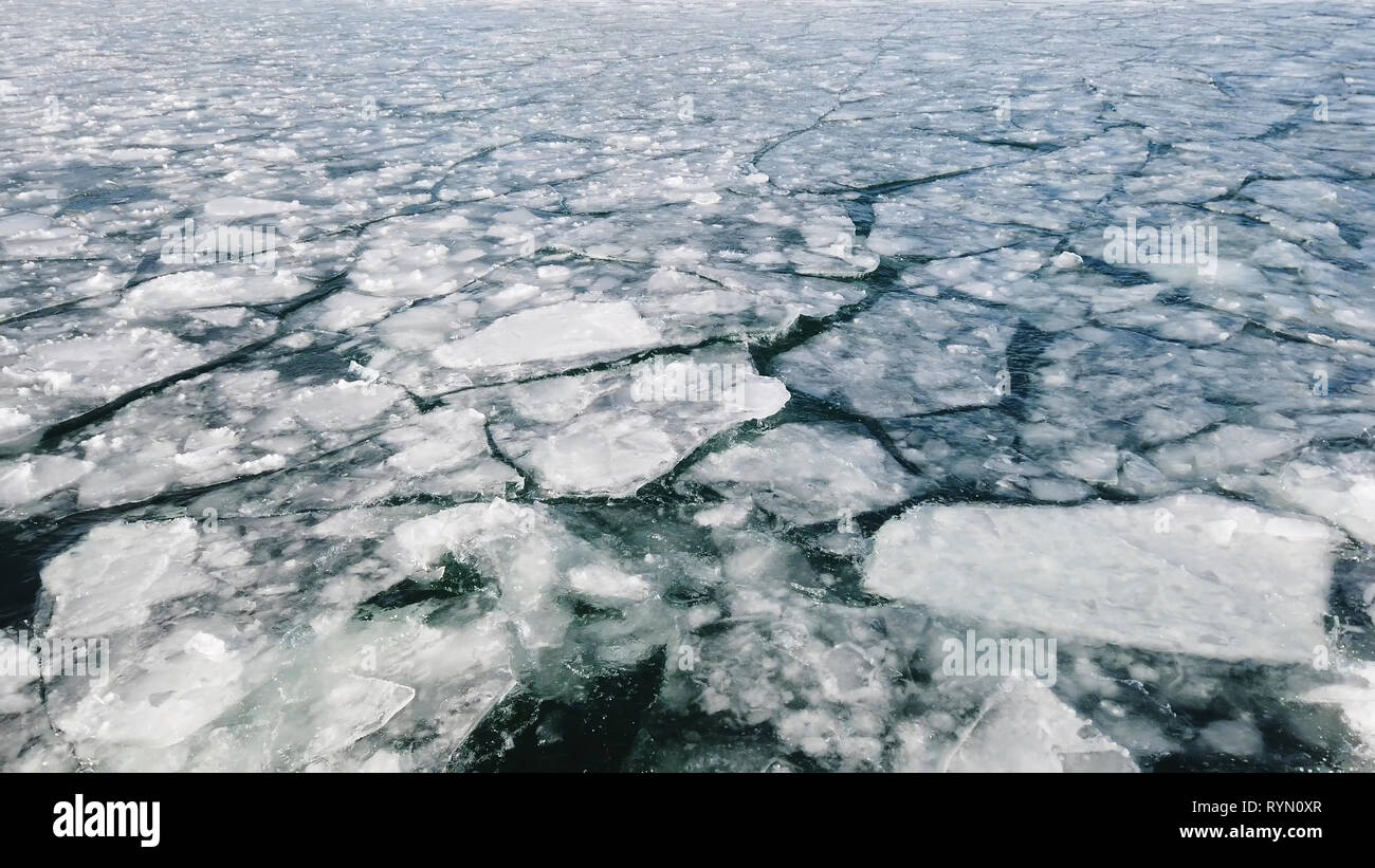 Extreme weather. Sea frozen over Stock Photo - Alamy