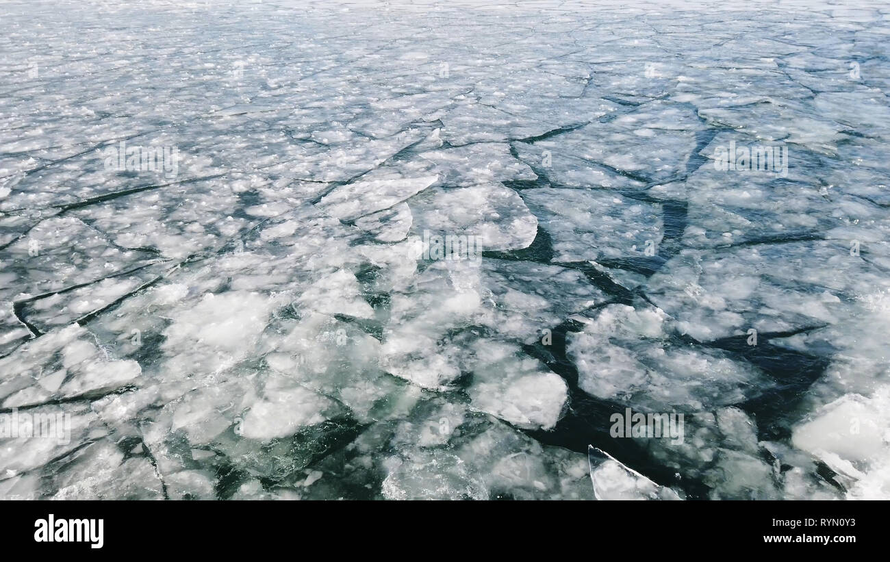 Extreme weather. Sea frozen over Stock Photo - Alamy