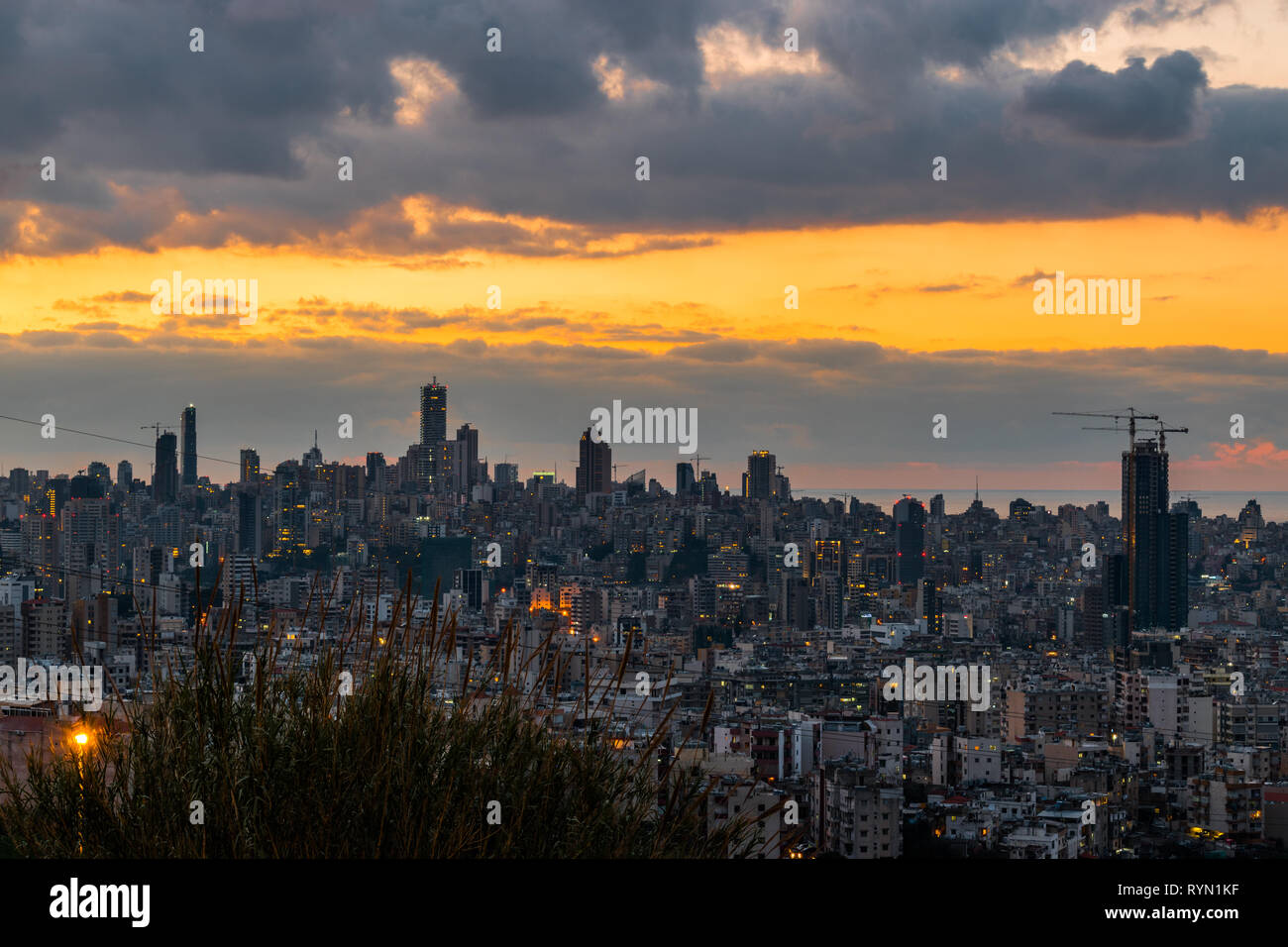 This is a capture of the sunset in Beirut capital of Lebanon with a ...