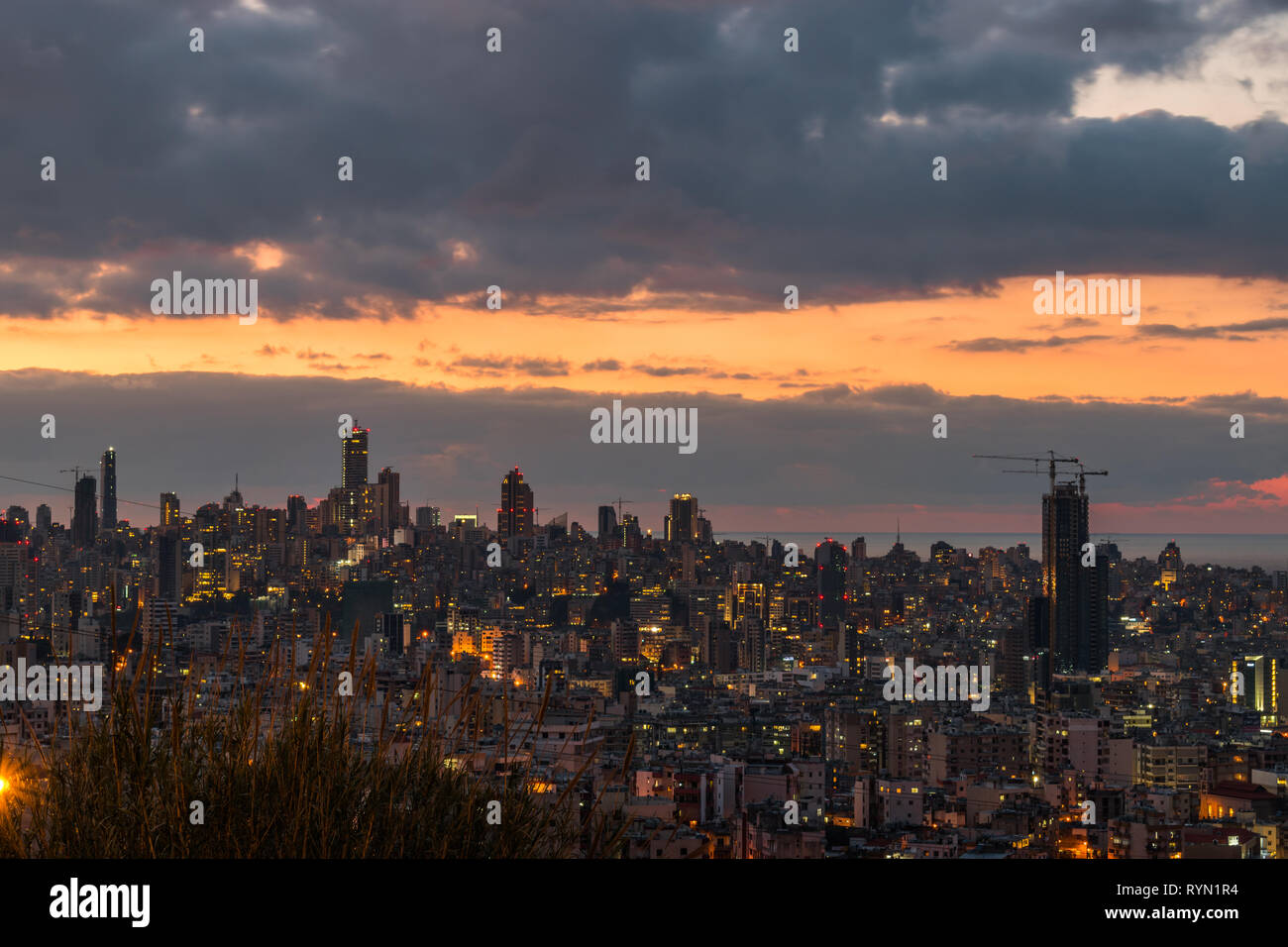 This is a capture of the sunset in Beirut capital of Lebanon with a ...