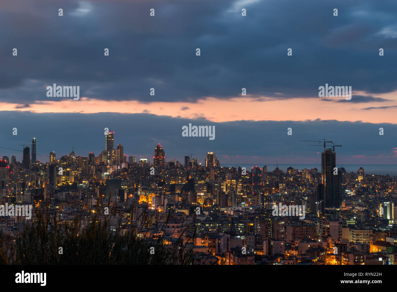 This is a capture of the sunset in Beirut capital of Lebanon with a ...