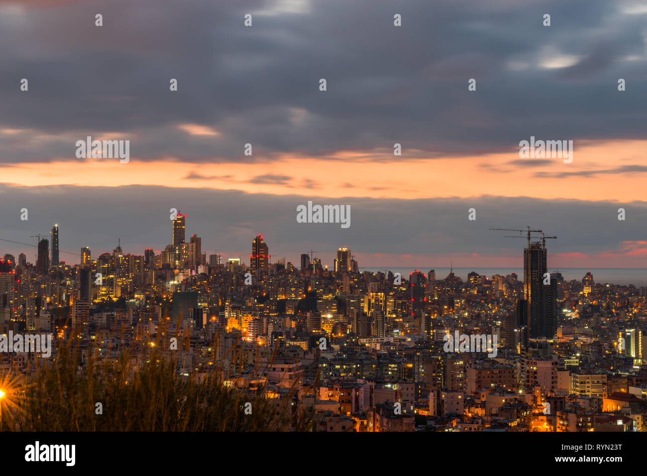 This is a capture of the sunset in Beirut capital of Lebanon with a ...