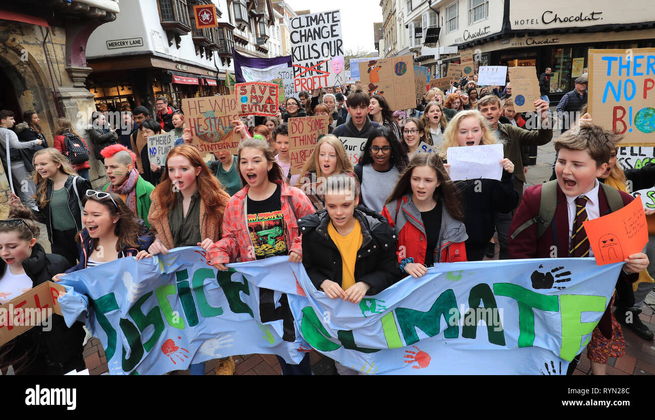 Students take part in a global school strike for climate change in ...