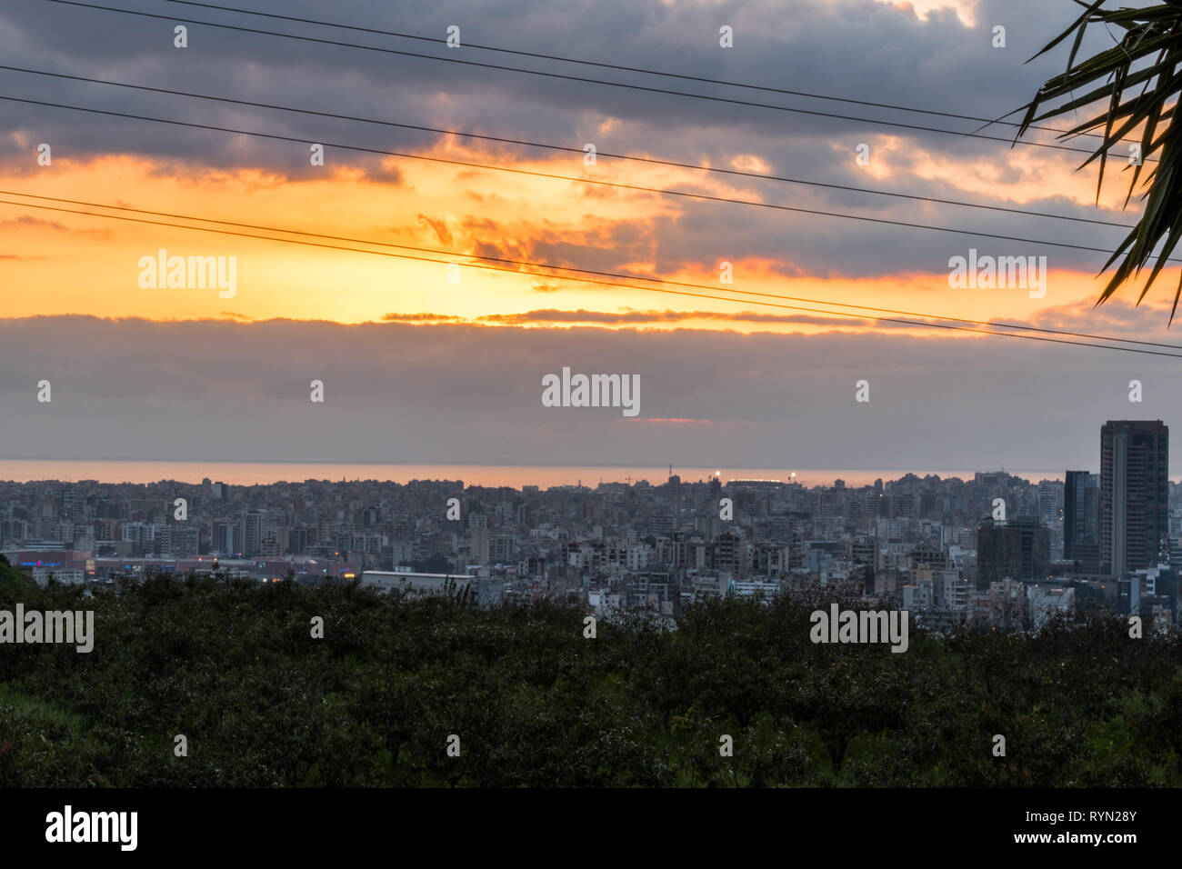 This is a capture of the sunset in Beirut capital of Lebanon with a ...